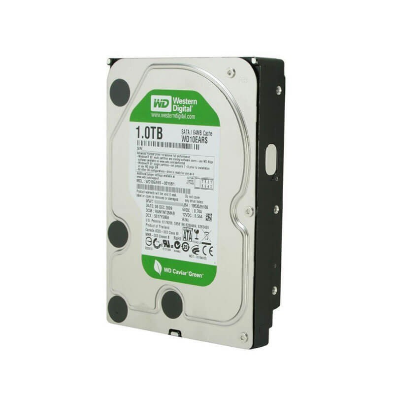 Hard Disk Refurbished Western Digital Caviar Green 1TB SATA, 64MB Cache