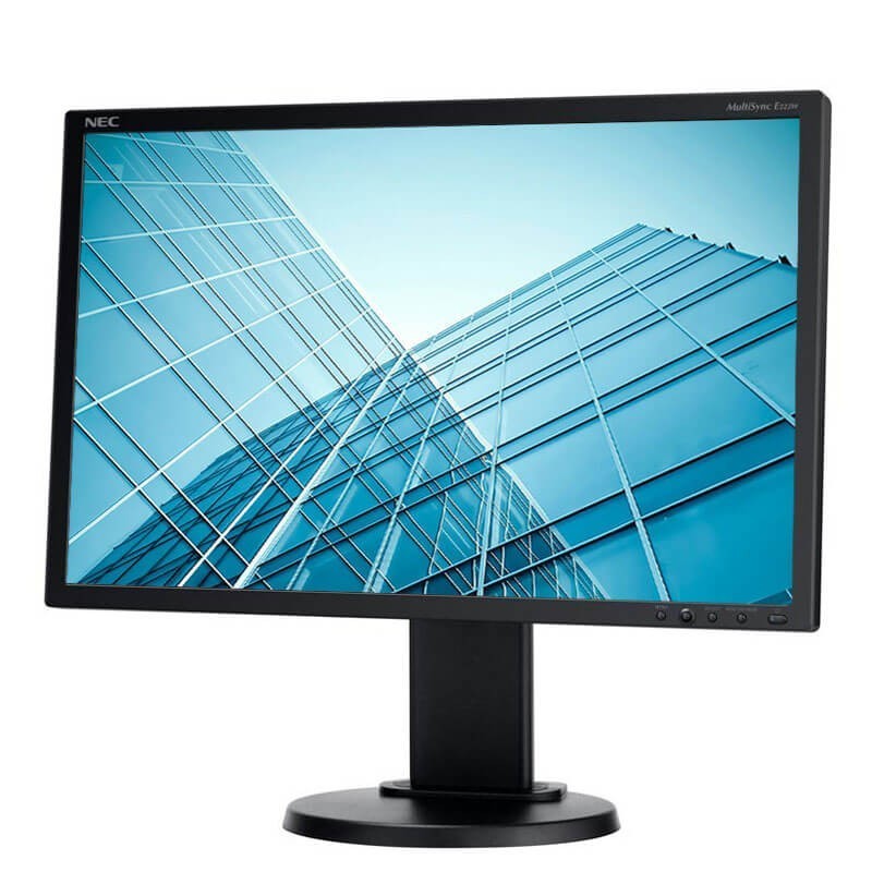 Monitoare LCD Refurbished NEC MultiSync E222W-BK, 22 inch Widescreen