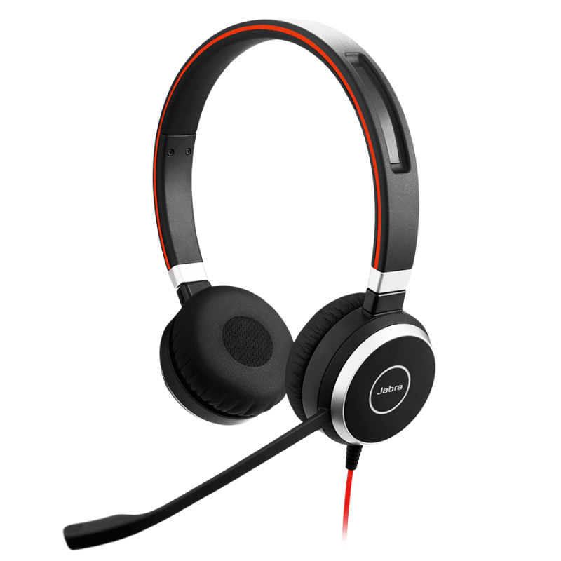 Casti Jabra Evolve 40 UC Stereo, Negru/Rosu, Microfon + Adaptor USB ...