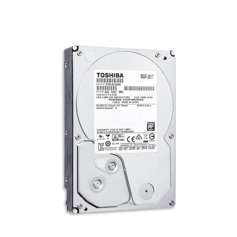 Hard Disk Toshiba DT01ACA200, 2TB SATA3 6GB/S, 3.5 inci, 7.2K RPM, 64MB ...