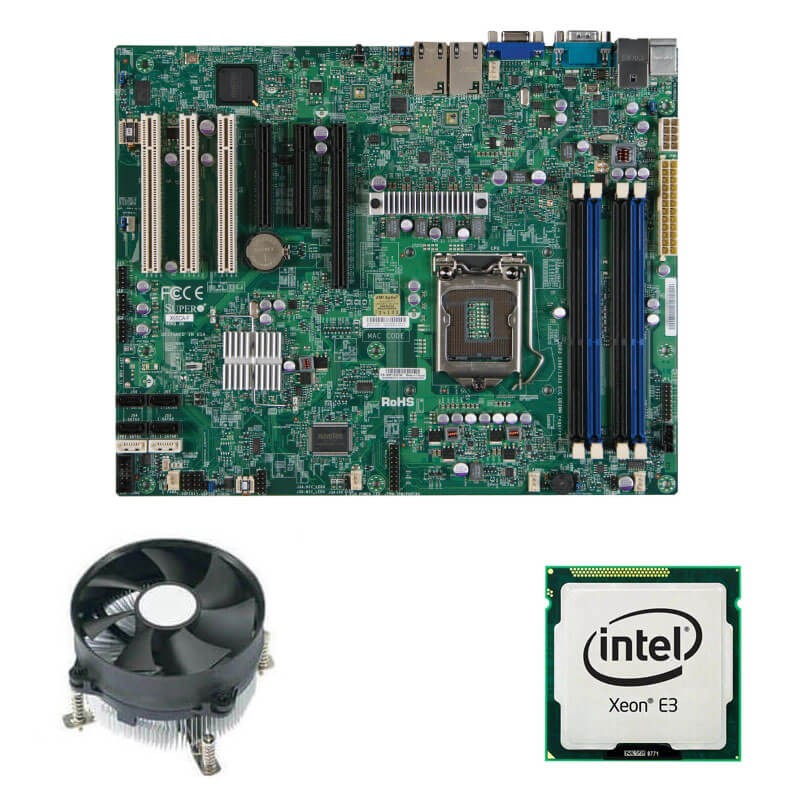 Kit Placa de Baza SuperMicro X9SCA-F, Xeon Quad Core E3-1220, Cooler