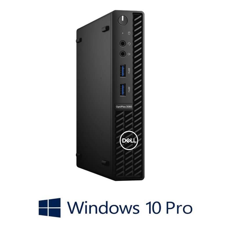 Mini PC Dell OptiPlex 3080, Quad Core i3-10100T, 8GB DDR4, SSD, Windows ...