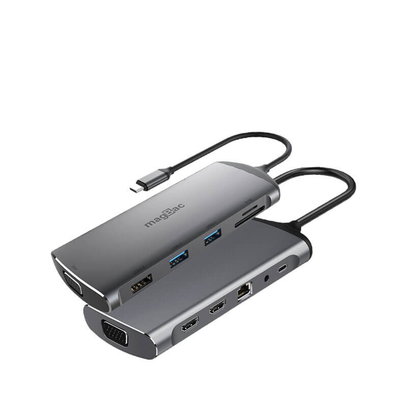 Adaptor Multi-Port USB-C magBac DS-P01S, Dual HDMI 4K